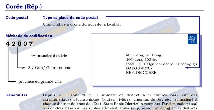 Codes Postaux de Séoul - Cybo